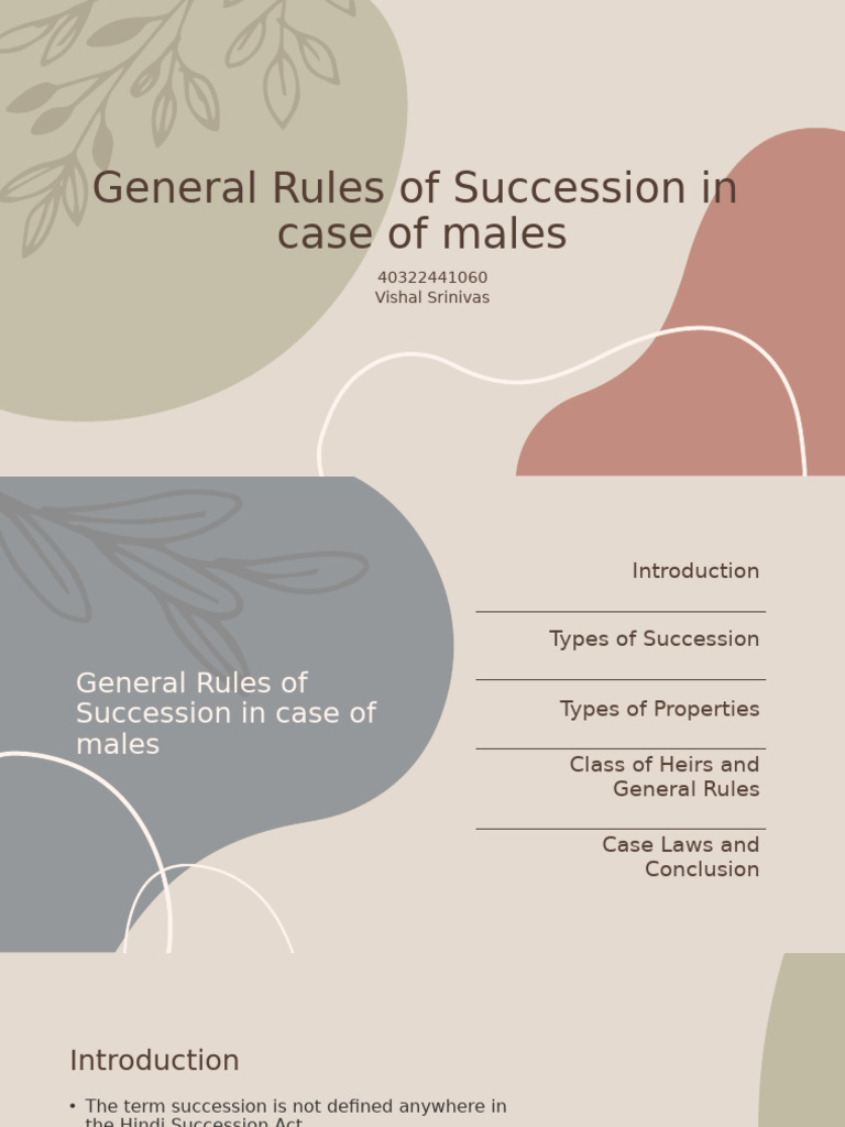 General Rules of Succession in Case of Males | PDF | Inheritance ...
