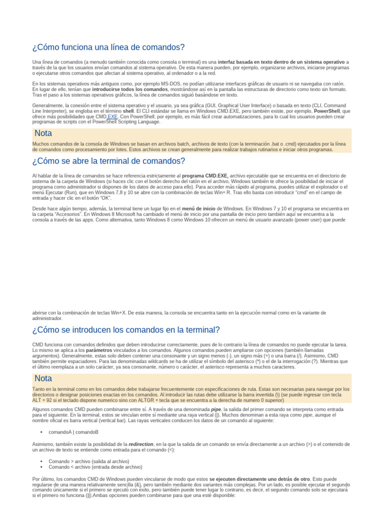 CMD - Simbolo Del Sistema - Terminal Linea de Comandos | PDF | Interfaz ...