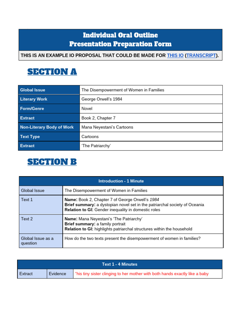 Example IO Planning Template (English) | PDF