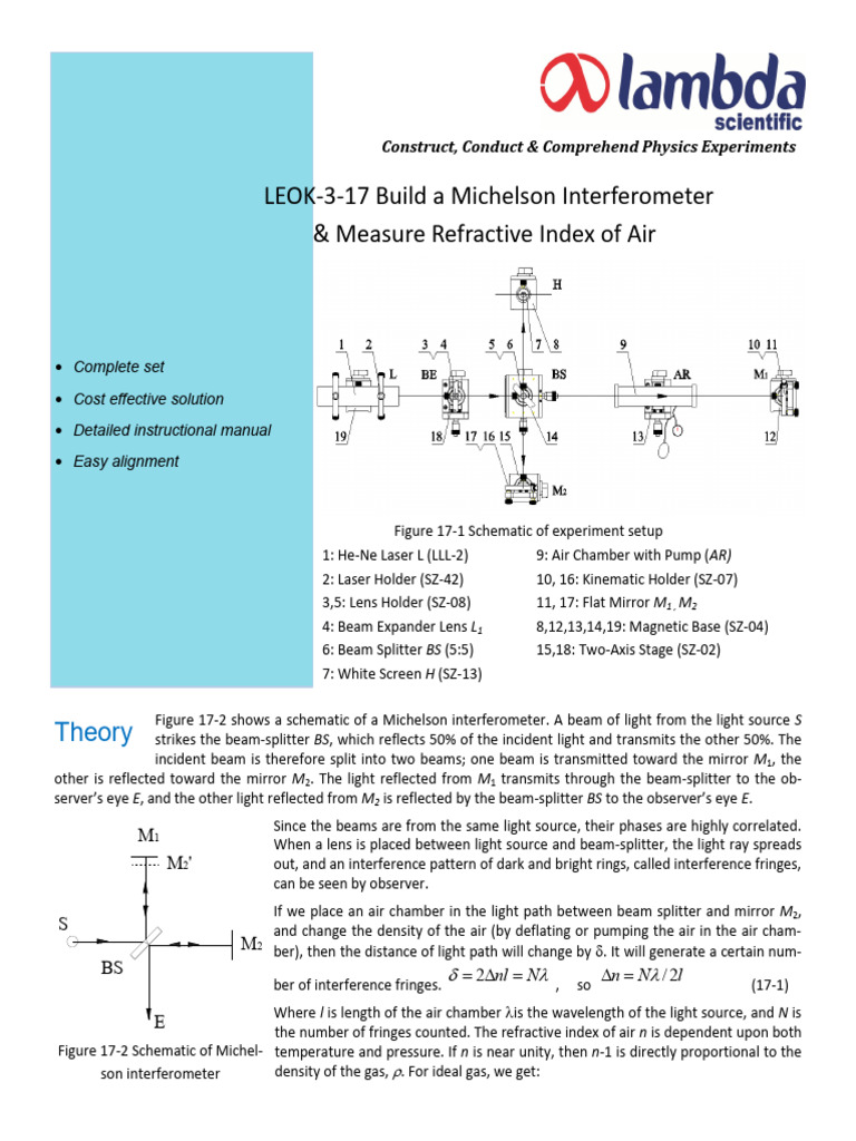 LEOK-3A-17 Michelson Interferometer | PDF | Interferometry | Physical ...