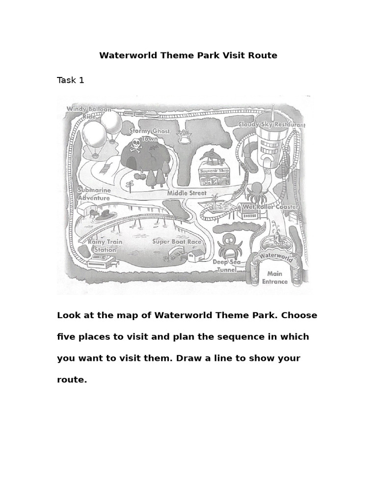 Waterworld Theme Park Visit Route | PDF