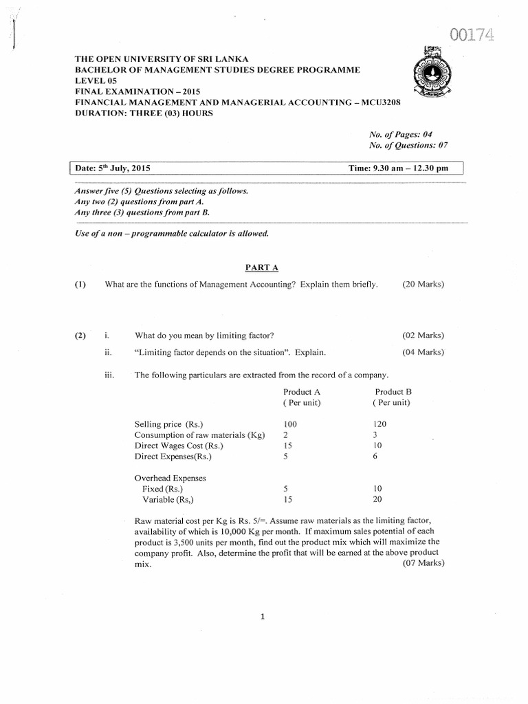 MCU 3208-MSU 5508 2015 Final Examination | PDF