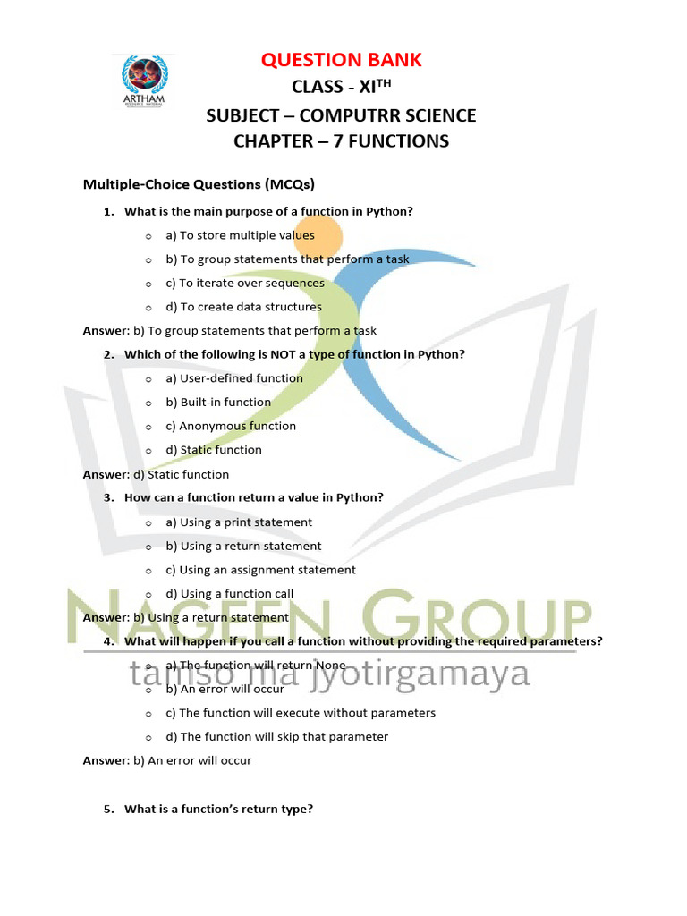 Class 11 Question Bank Computer Science Chap 7 (2024-25) | PDF ... Class 11 Question Bank Computer Science Chap 7 (2024-25) | PDF ...