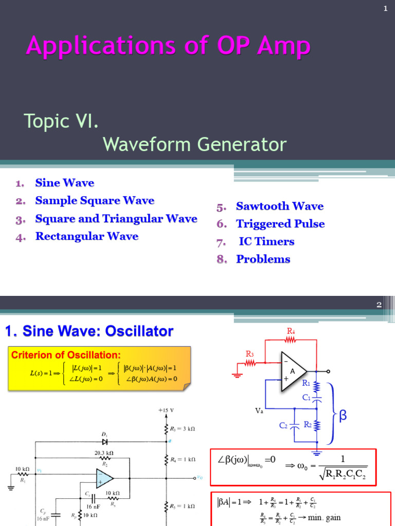 Waveform Generators Using OP Amps | PDF | Electronic Circuits | Electricity