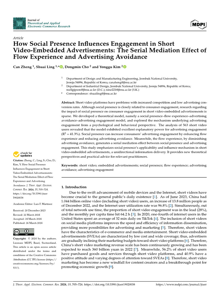 How Social Presence Influences | PDF | Flow (Psychology) | Attitude ...