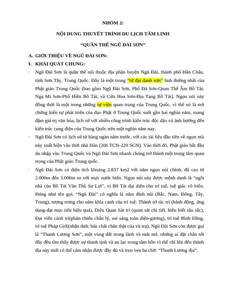 NDTT Du Lịch Tâm Linh | PDF