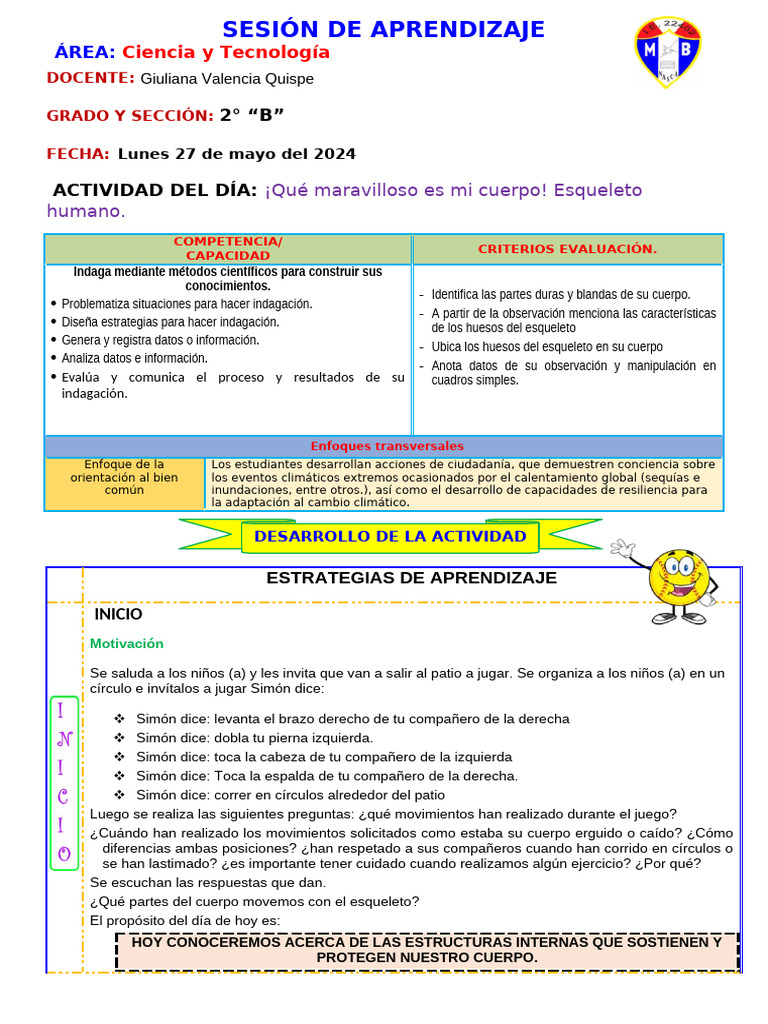 cyt el esqueleto humano | PDF | Esqueleto | Evaluación
