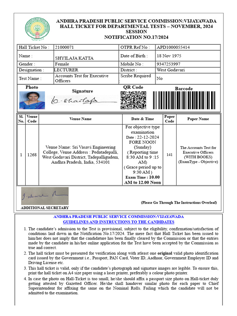 HALL TICKET DT | PDF | Identity Document | Printer (Computing)