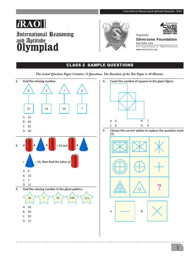 Maths Sample Paper Class 2 | PDF