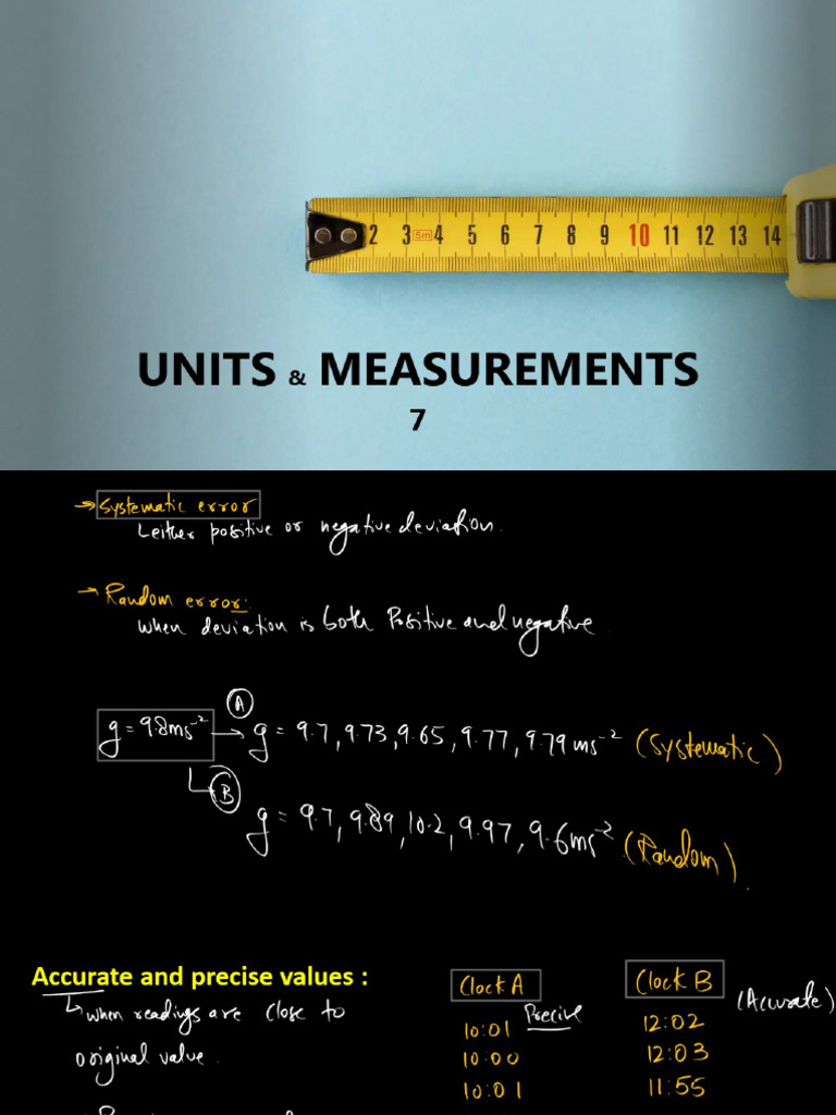 Units and Measurements Lec 7 | PDF