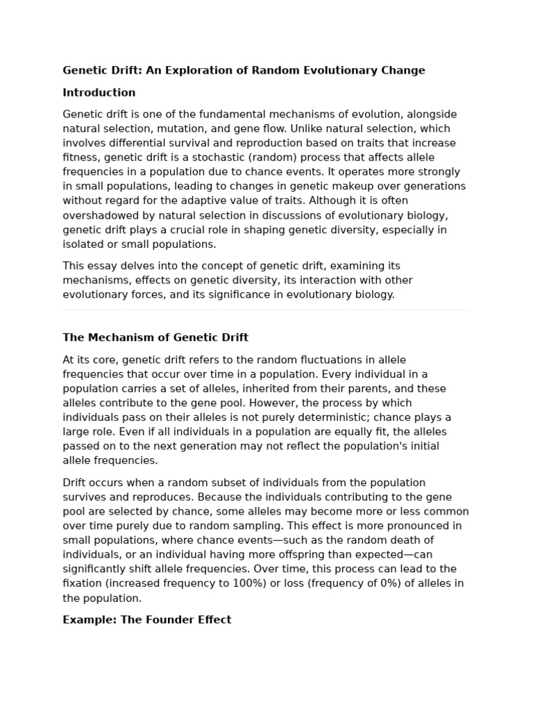 genetic_drift | PDF | Natural Selection | Evolution