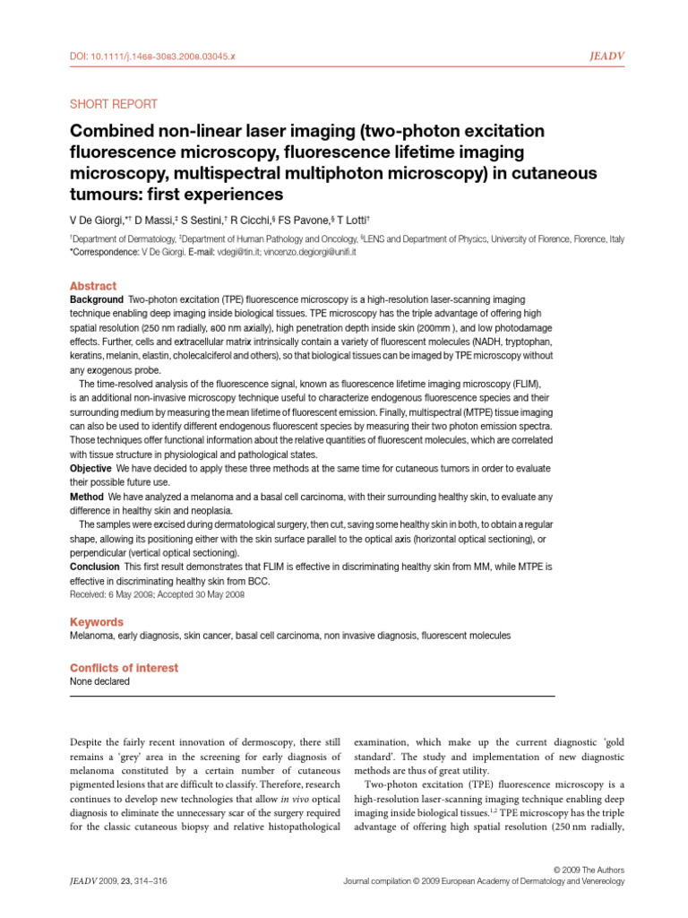 2009_Combined-2Photon-FluorescenceLifetime-Multispectral MPM | PDF | Microscopy | Fluorescence