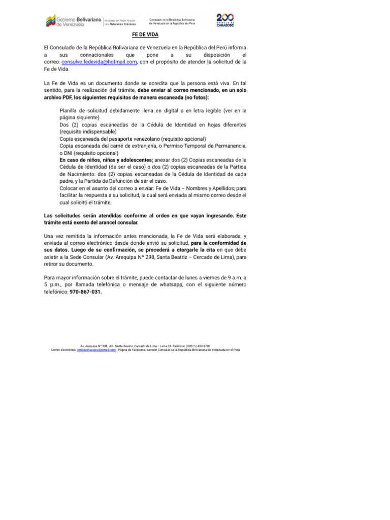 FE DE VIDA - Docx - Documentos Dee Google | PDF | Documento de ...
