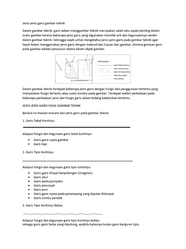 Jenis Garis dalam Gambar Teknik | PDF
