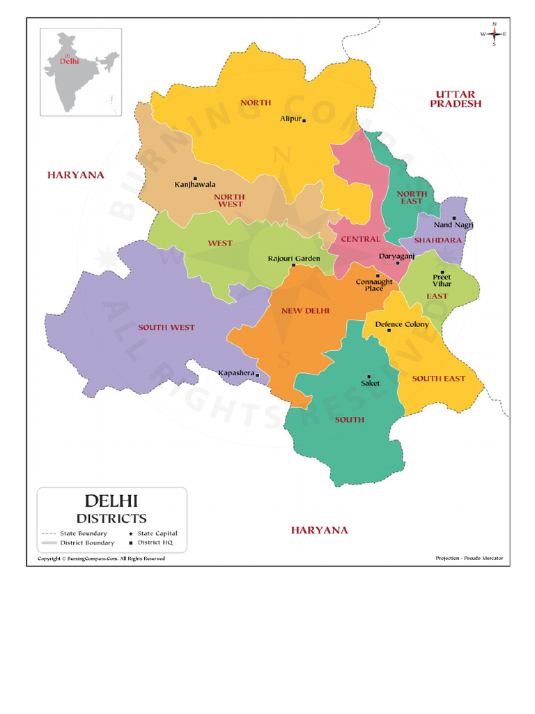 Delhi District Map HD | PDF