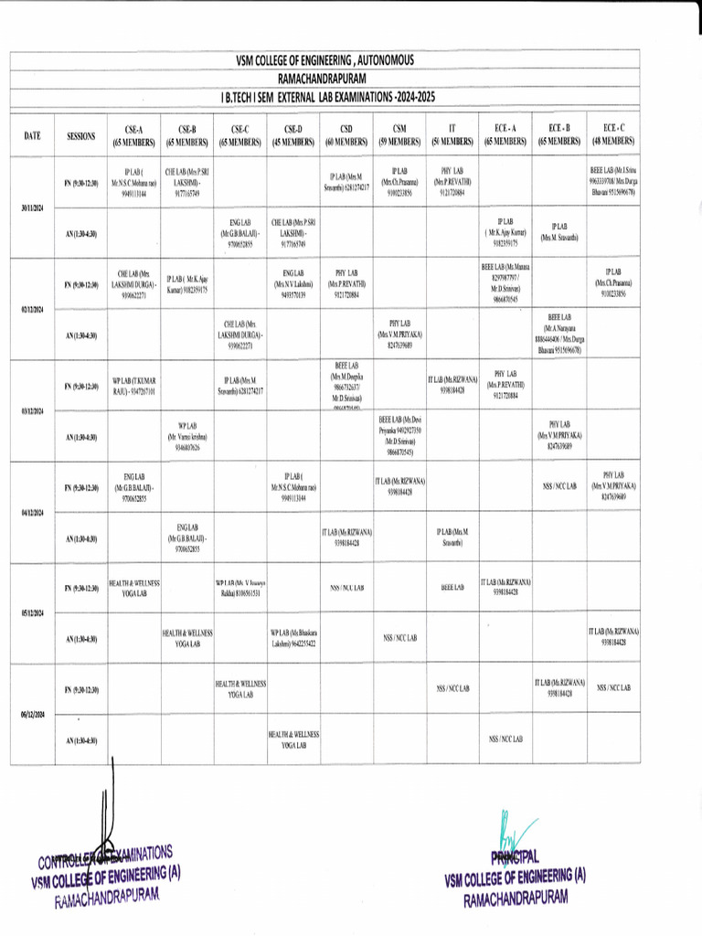 1-1 Lab External Timetable MODIFIED | PDF