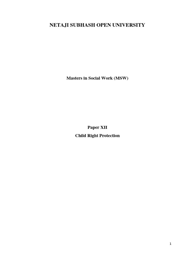 PGSW 12 - Tapas Sir - 8918950552 | PDF | Preadolescence | Children's Rights
