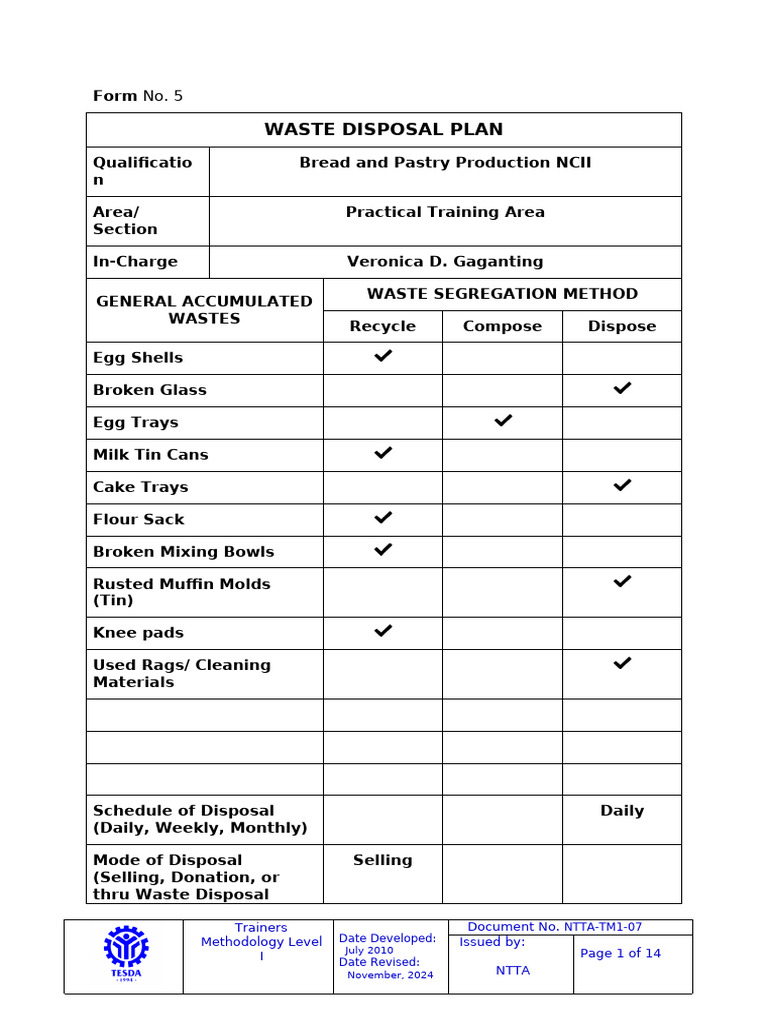 A5-Waste Disposal Plan | PDF