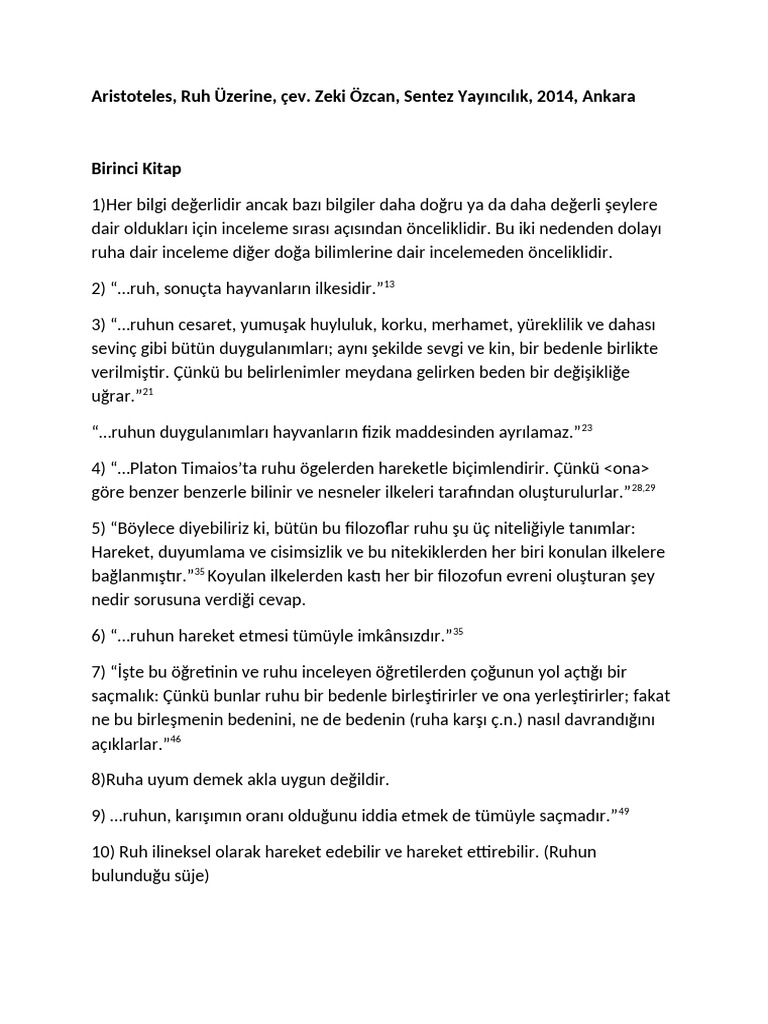 Aristo-Ruh Üzerine | PDF
