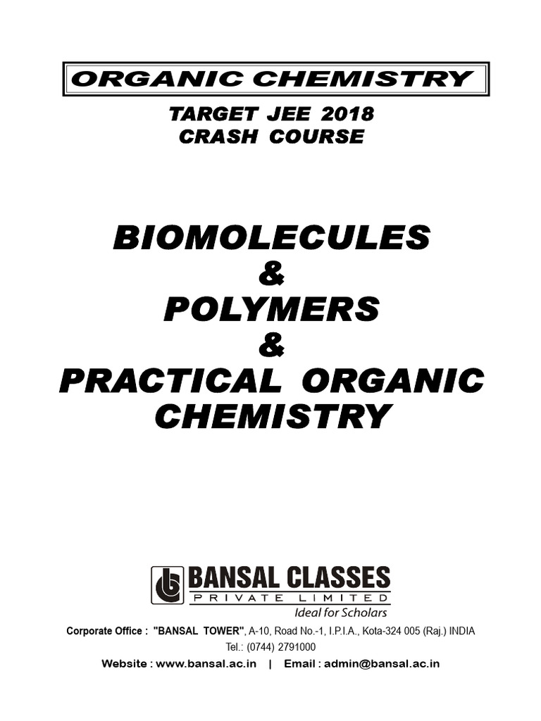 10_Biomolecules _ Polymers _ Practical Organic Chemistry_13th(CC) | PDF ...