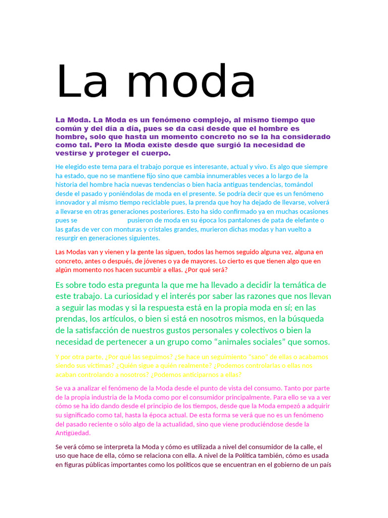 La moda | PDF | Moda