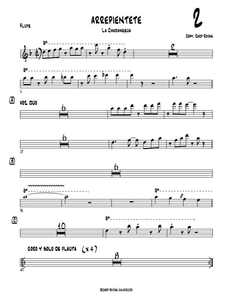 ARREPIENTETE - Flute | PDF