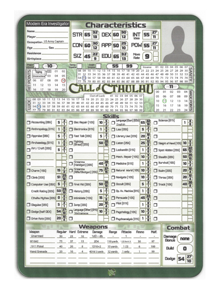 Easier To Fill The Ocean CoC Characters | PDF