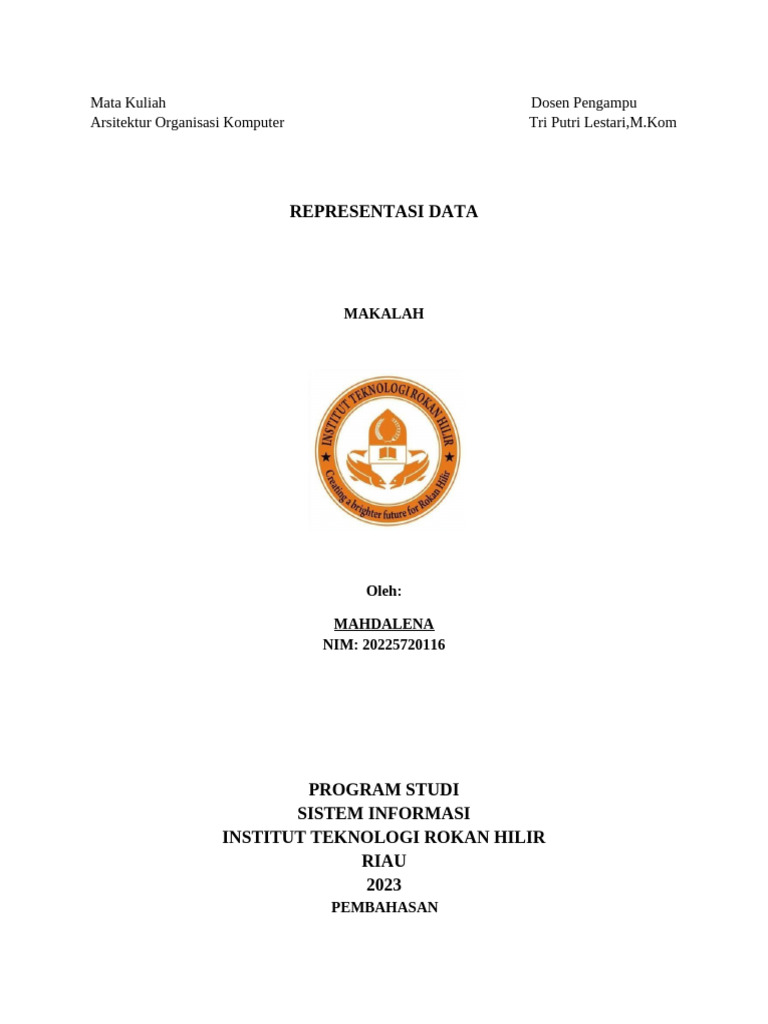 Representasi Data Komputer | PDF