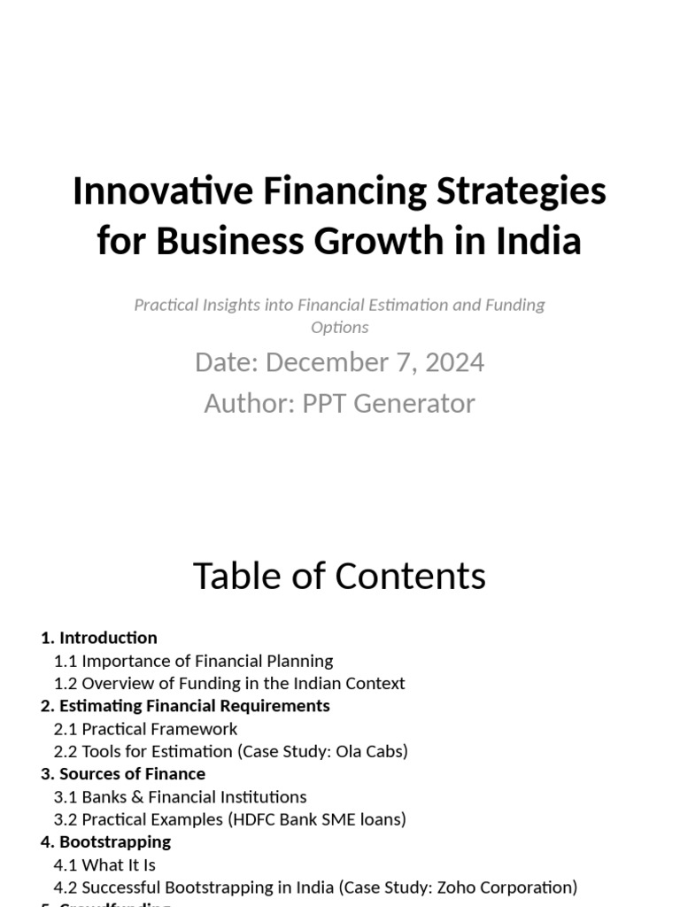 Innovative Financing Strategies | PDF | Startup Company | Small Business & Entrepreneurs