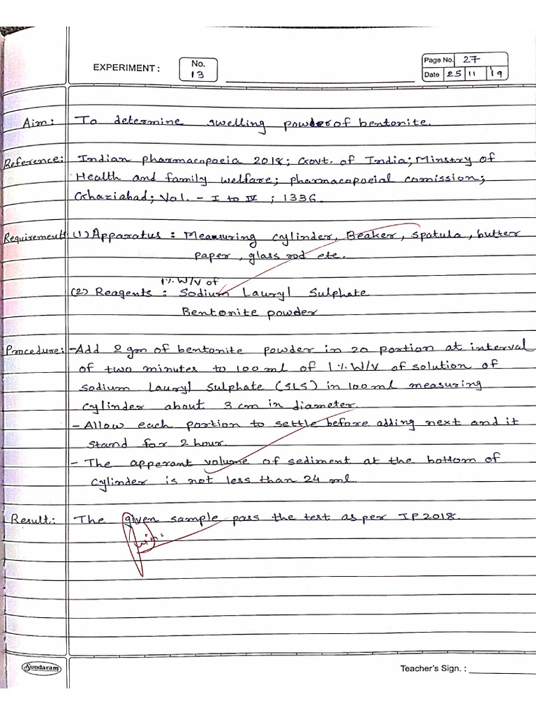 Swelling Power of Bentonite | PDF