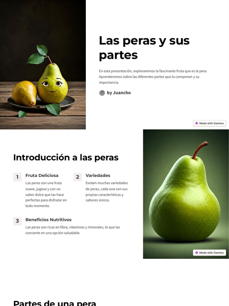 Partes y beneficios de la pera | PDF