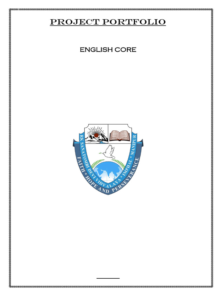 Project Portfolio Format XI ENGLISH CORE | PDF