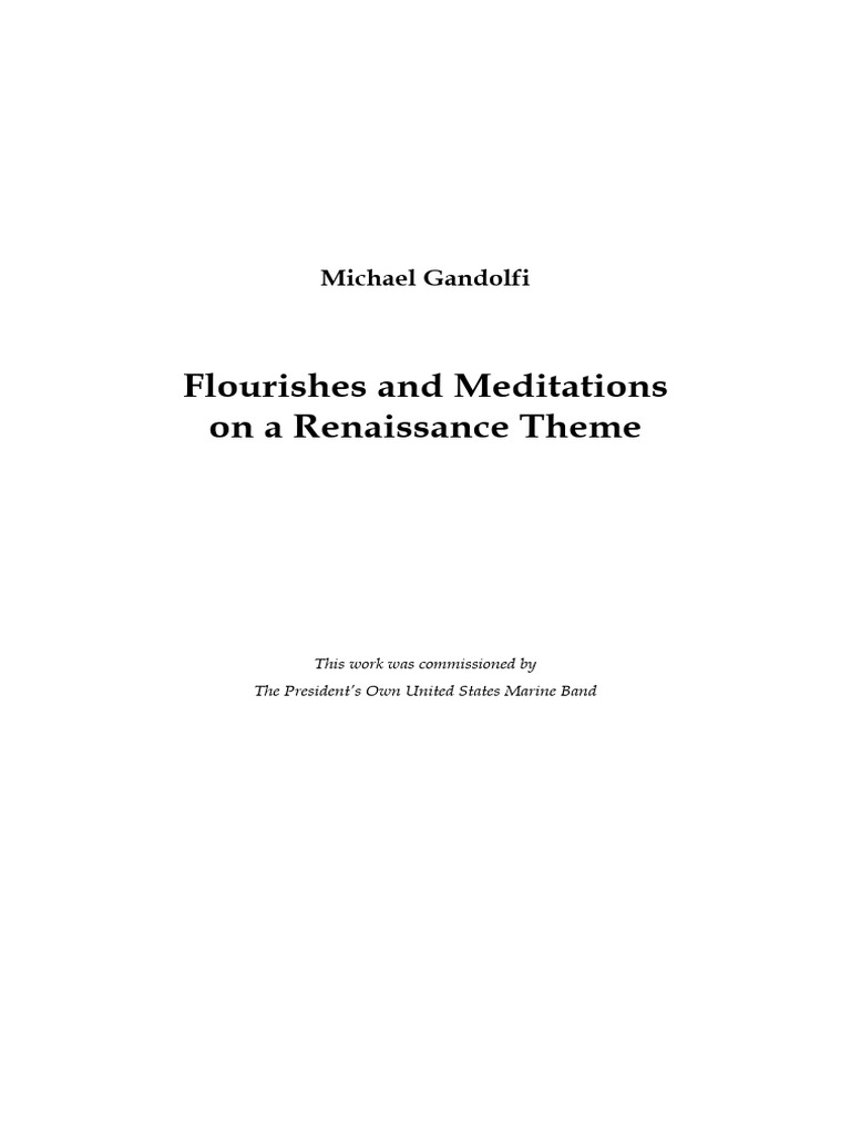 Flourishes and Meditations On A Renaissance Theme (Score) | PDF ...