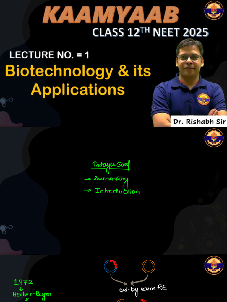 Biotechnology Application 01 - Introduction | PDF