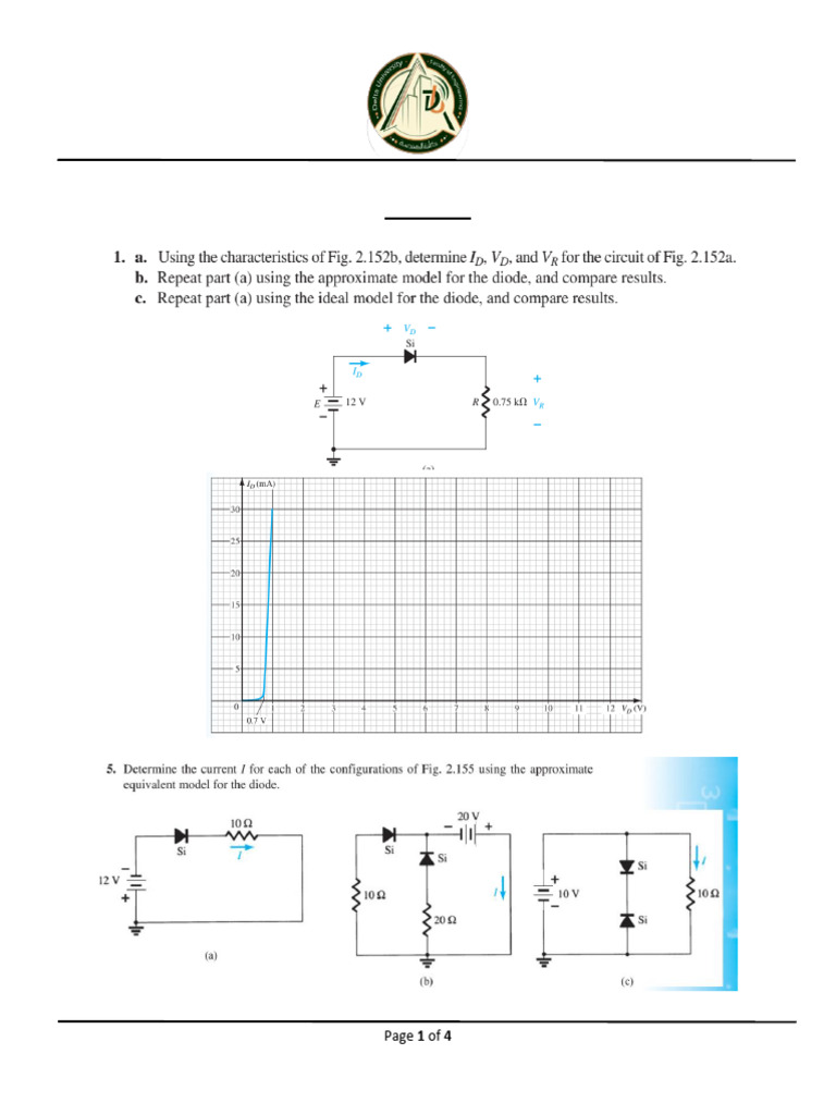Sheet 2 Fundamental of Electronics | PDF