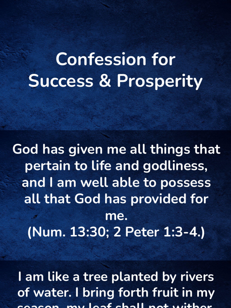 Success N Prosparity Confession | PDF | Jesus | Glory (Religion)