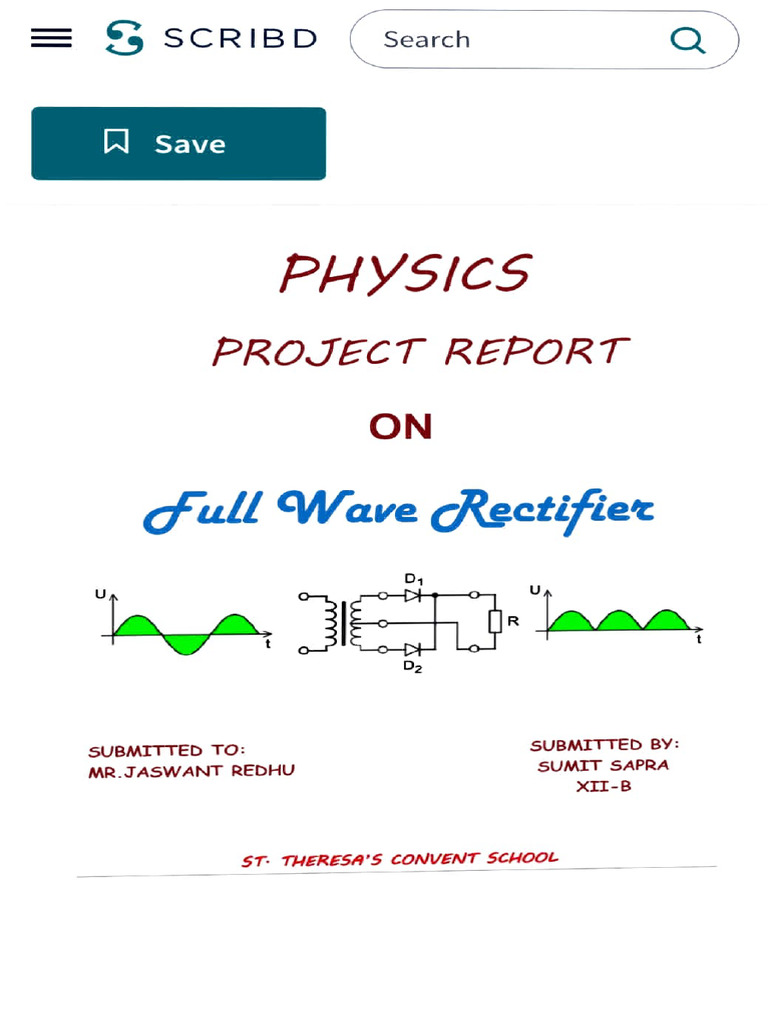 full wave rectifier | PDF | Rectifier | Diode full wave rectifier | PDF | Rectifier | Diode