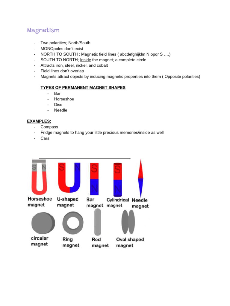 PHYSICS - Magnetism - IB MYP 4 | PDF | Magnetic Field | Magnet