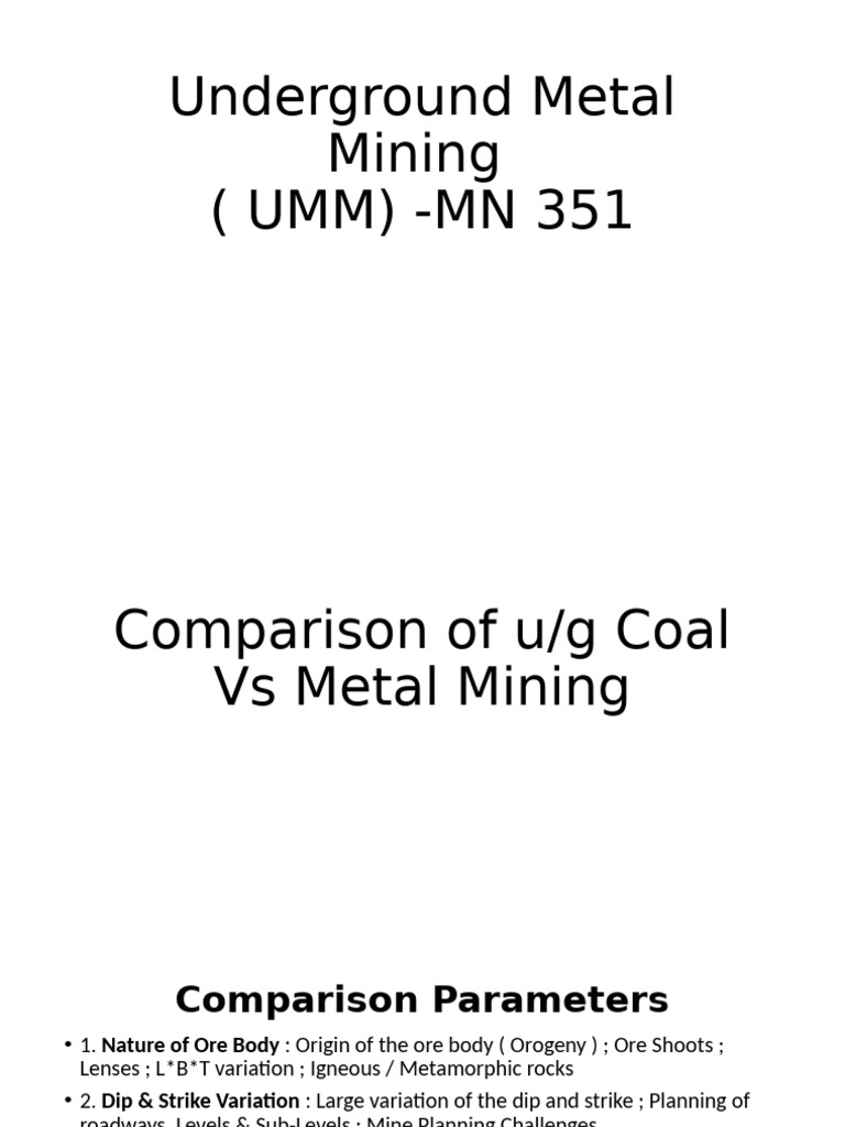 Comparison of Coal Metal Mining | PDF | Mining | Geology