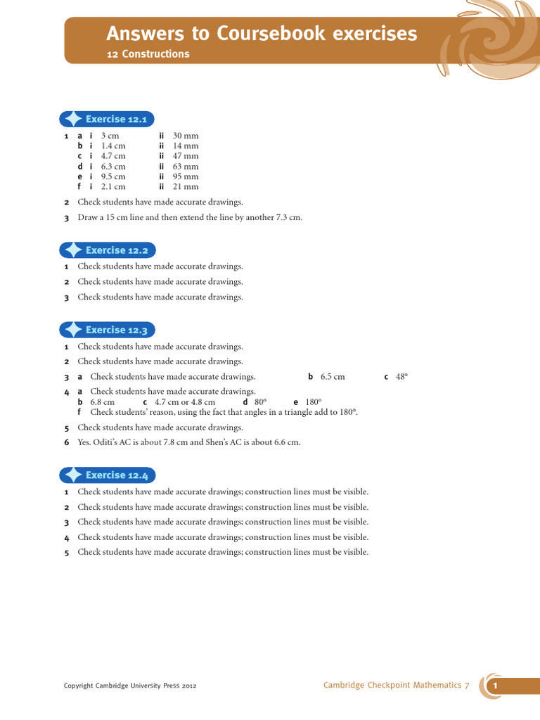 Ans Coursebook u12 | PDF | Elementary Geometry | Euclidean Geometry