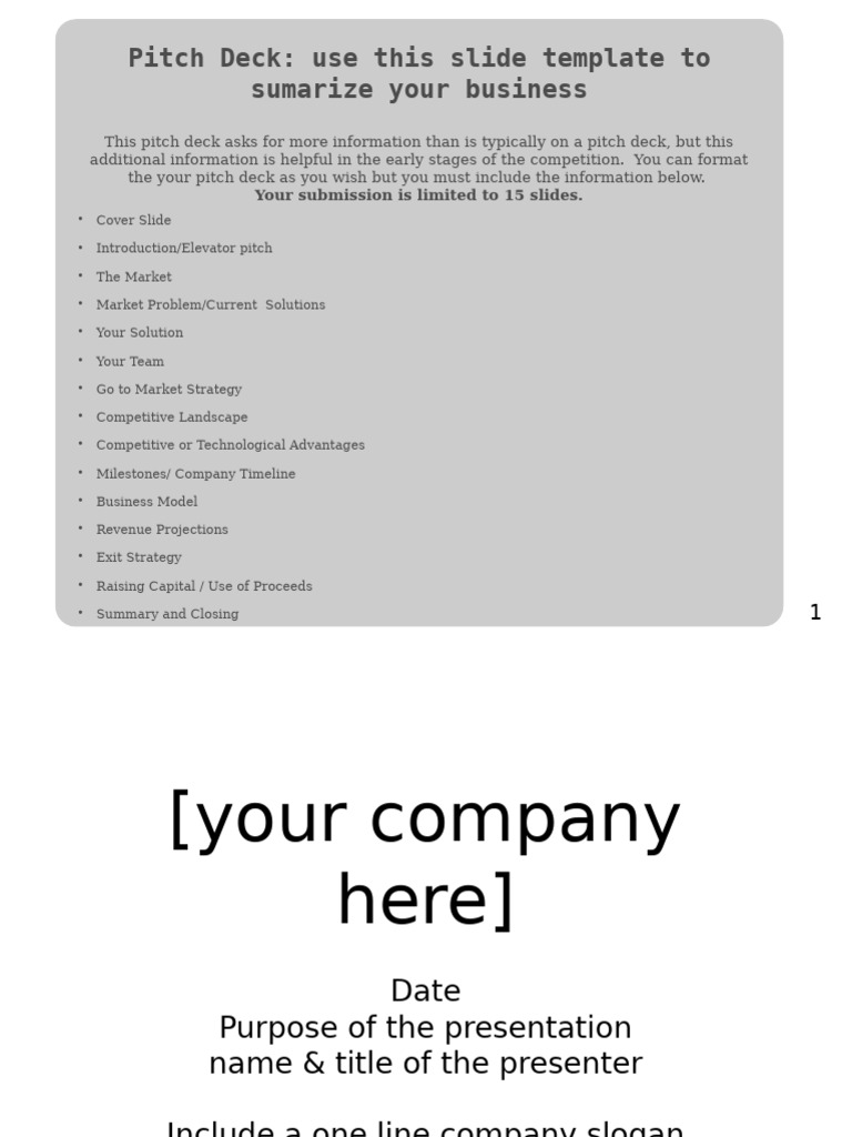 Business Summary Template 2014 | PDF | Valuation (Finance) | Revenue