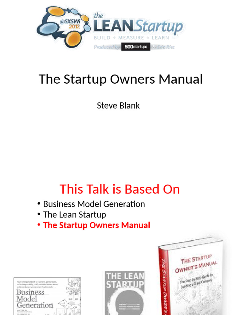 Startup Owner's Manual Overview | PDF | Startup Company | Small ...