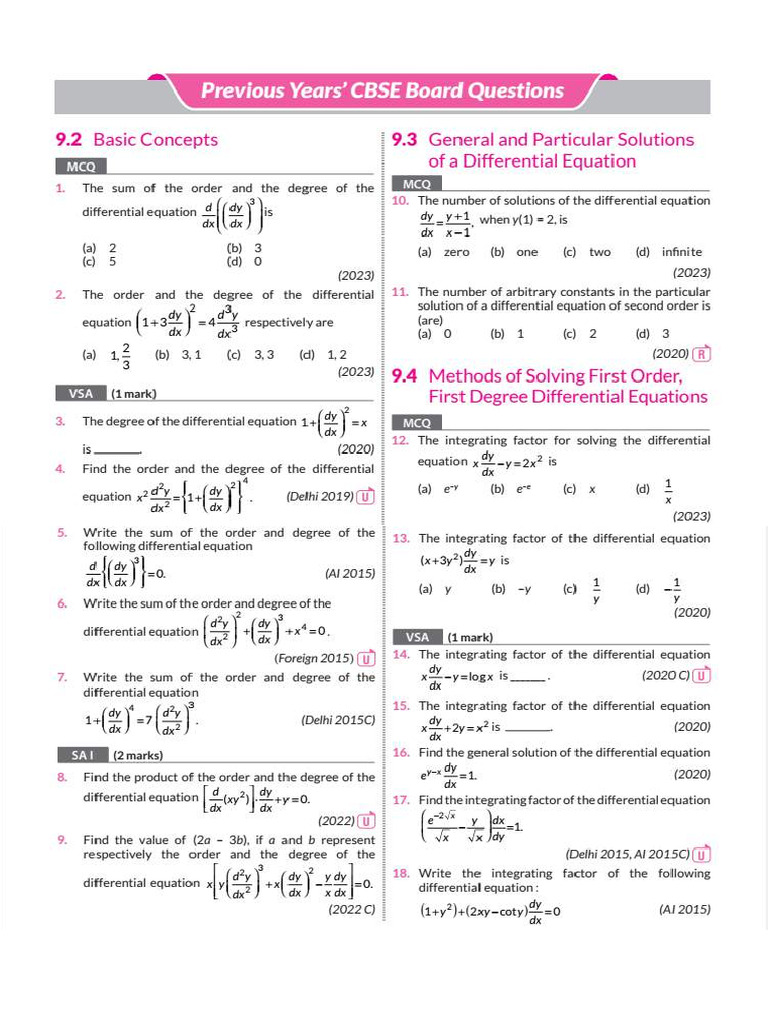 Differential Equations Questions | PDF