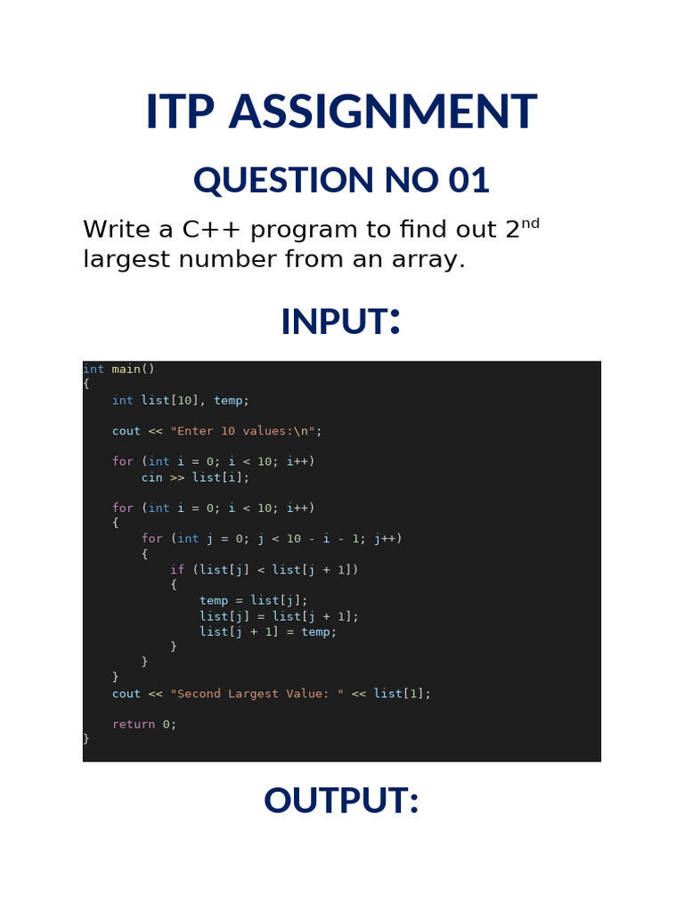 Ubaid Assignmnent Itp Class | PDF | Computer Programming | Software Engineering