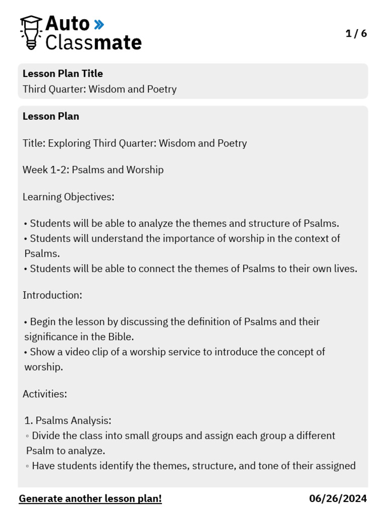Q3 Third Quarter - Wisdom and Poetry | PDF | Book Of Proverbs ...