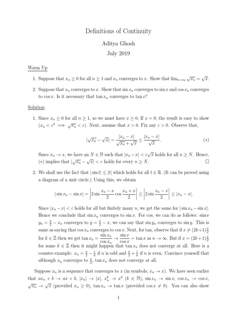 defns_of_continuity_updated | PDF | Continuous Function | Mathematical Logic
