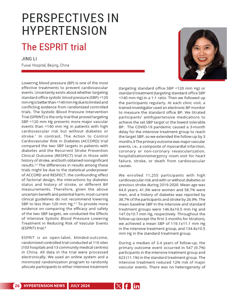 ISH Hypertension News July 2024 - ESPRIT Trial | PDF | Hypertension ...