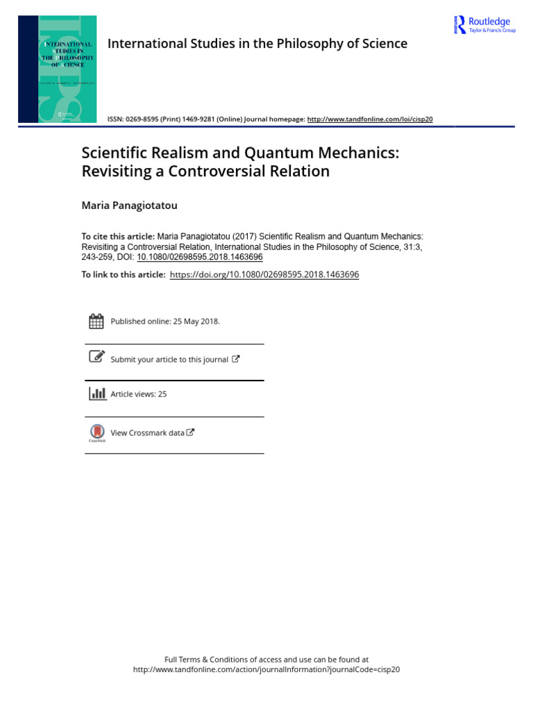 Scientific Realism and Quantum Mechanics. Revisiting A Controversial ...