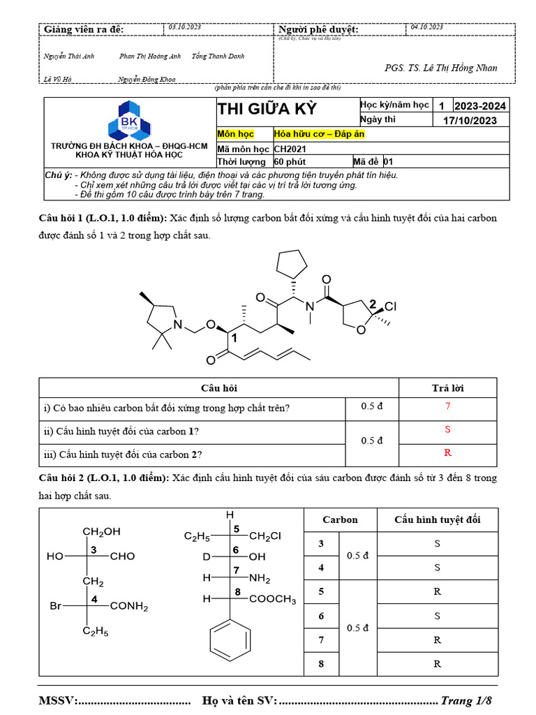 Midterm organic chemistry 231 | PDF