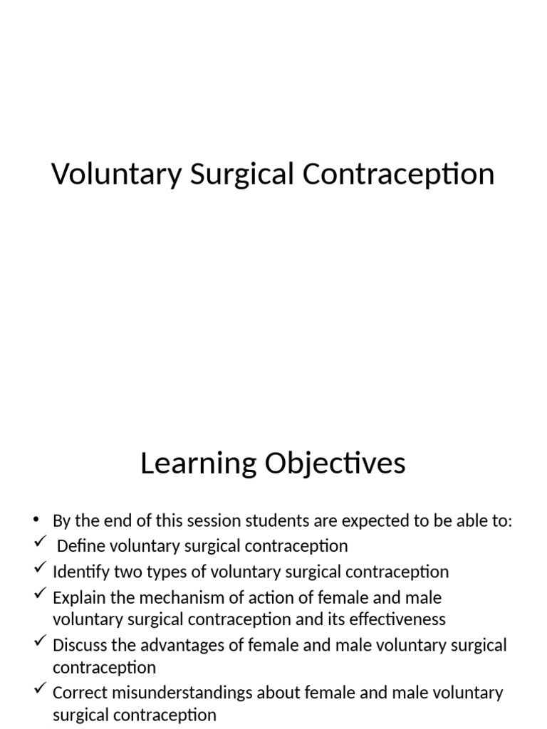 Surgical Contraception Guide | PDF | Birth Control | Human Reproduction